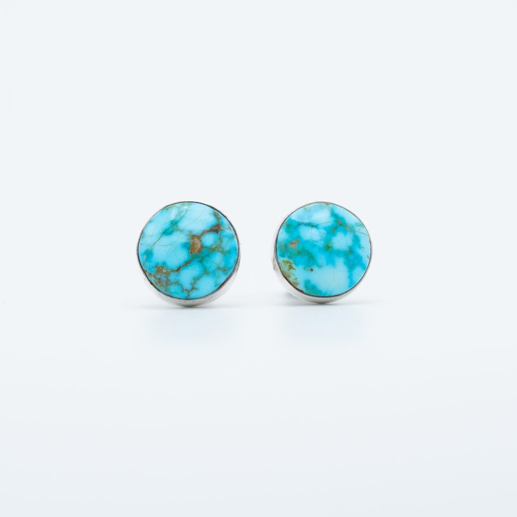 Natural Kingman Turquoise Cuff Links | Silver Sun