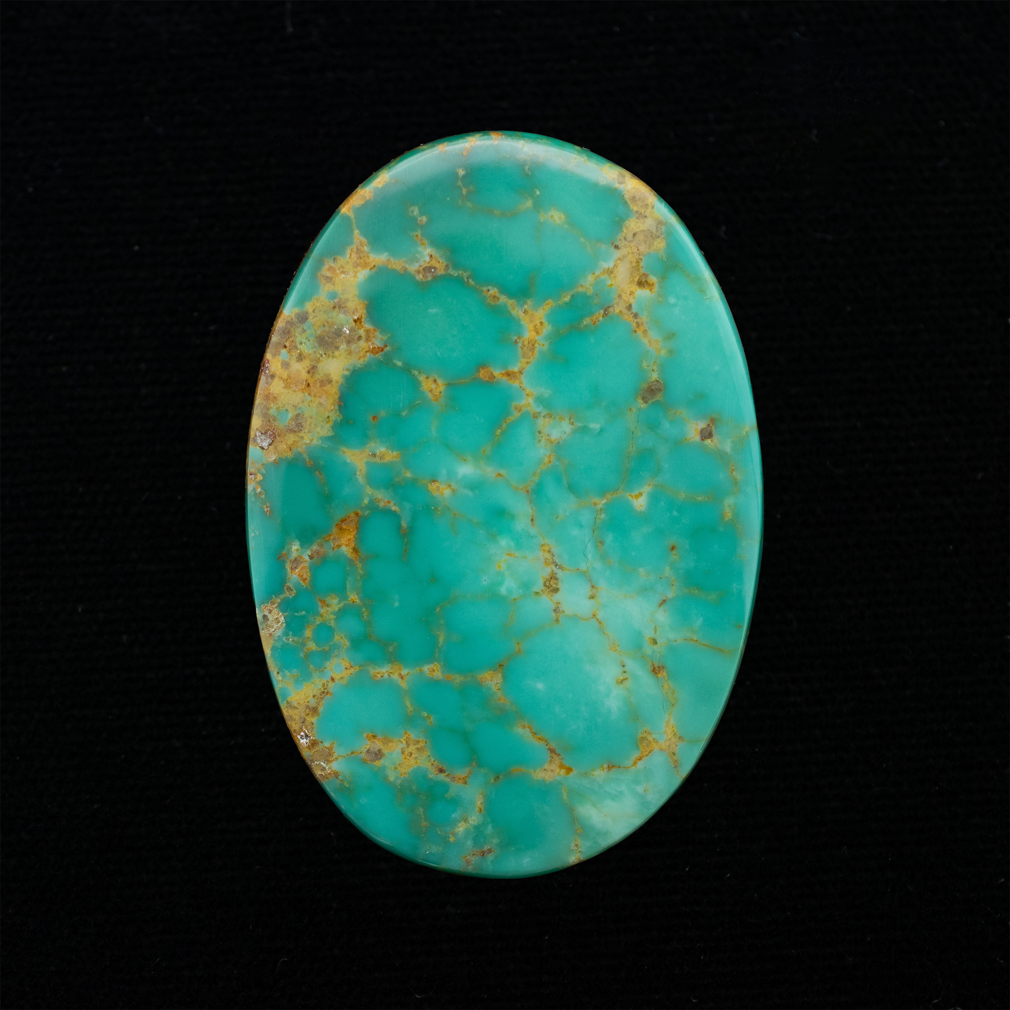Stabilized Kingman Turquoise Cabochon | Silver Sun