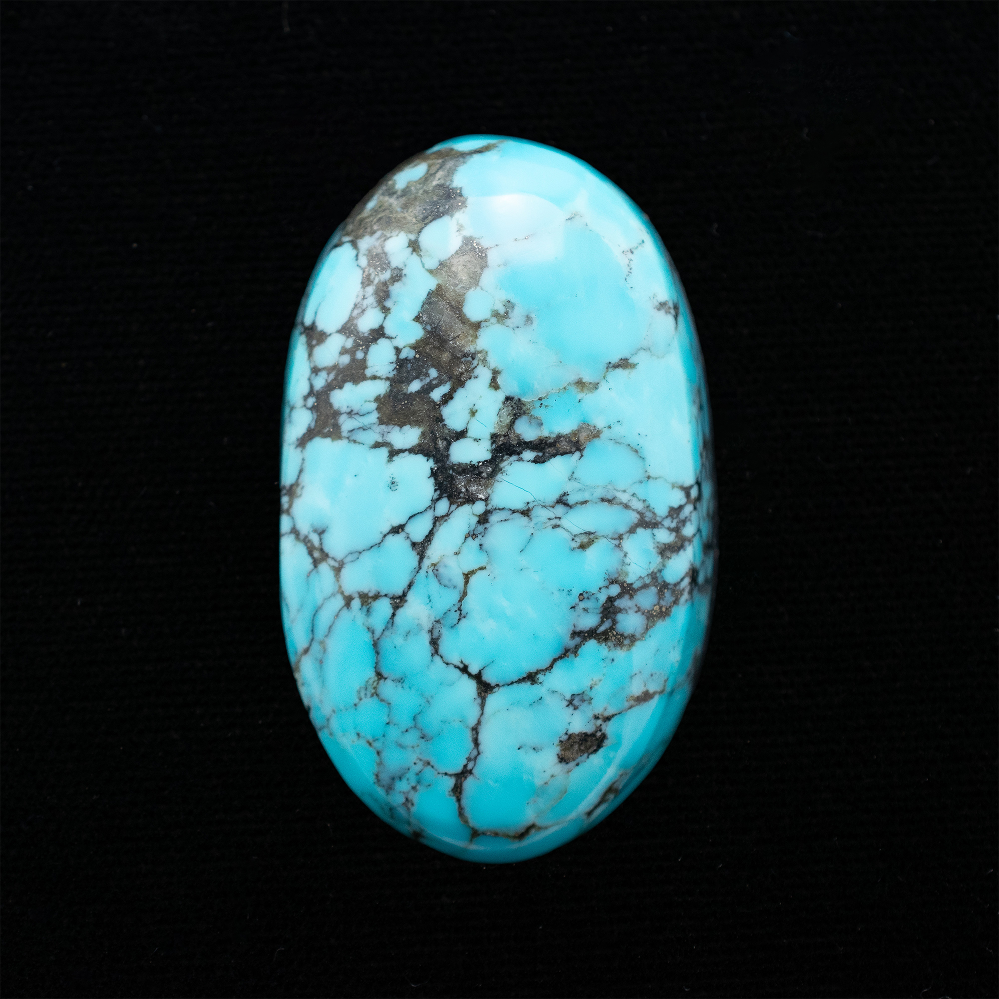 Stabilized Kingman Turquoise Cabochon | Silver Sun