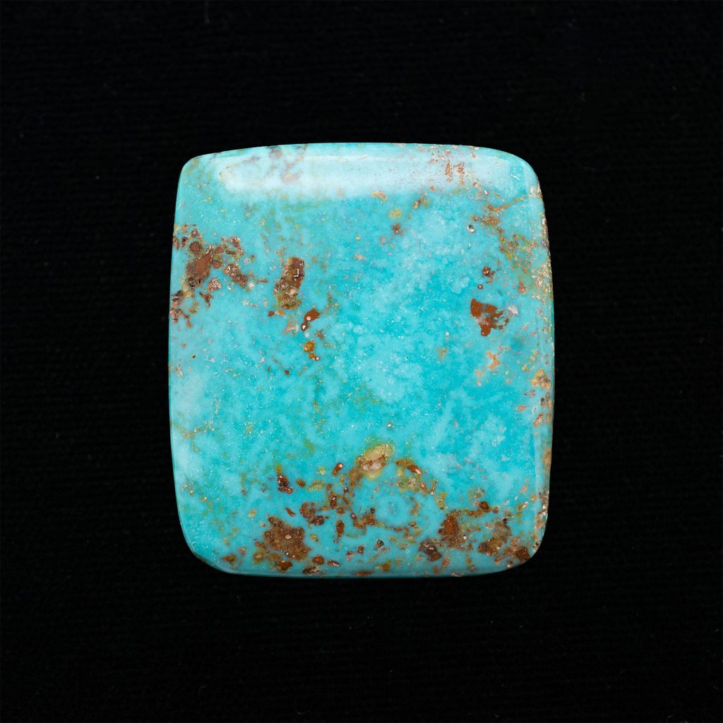 Stabilized Kingman Turquoise Cabochon | Silver Sun