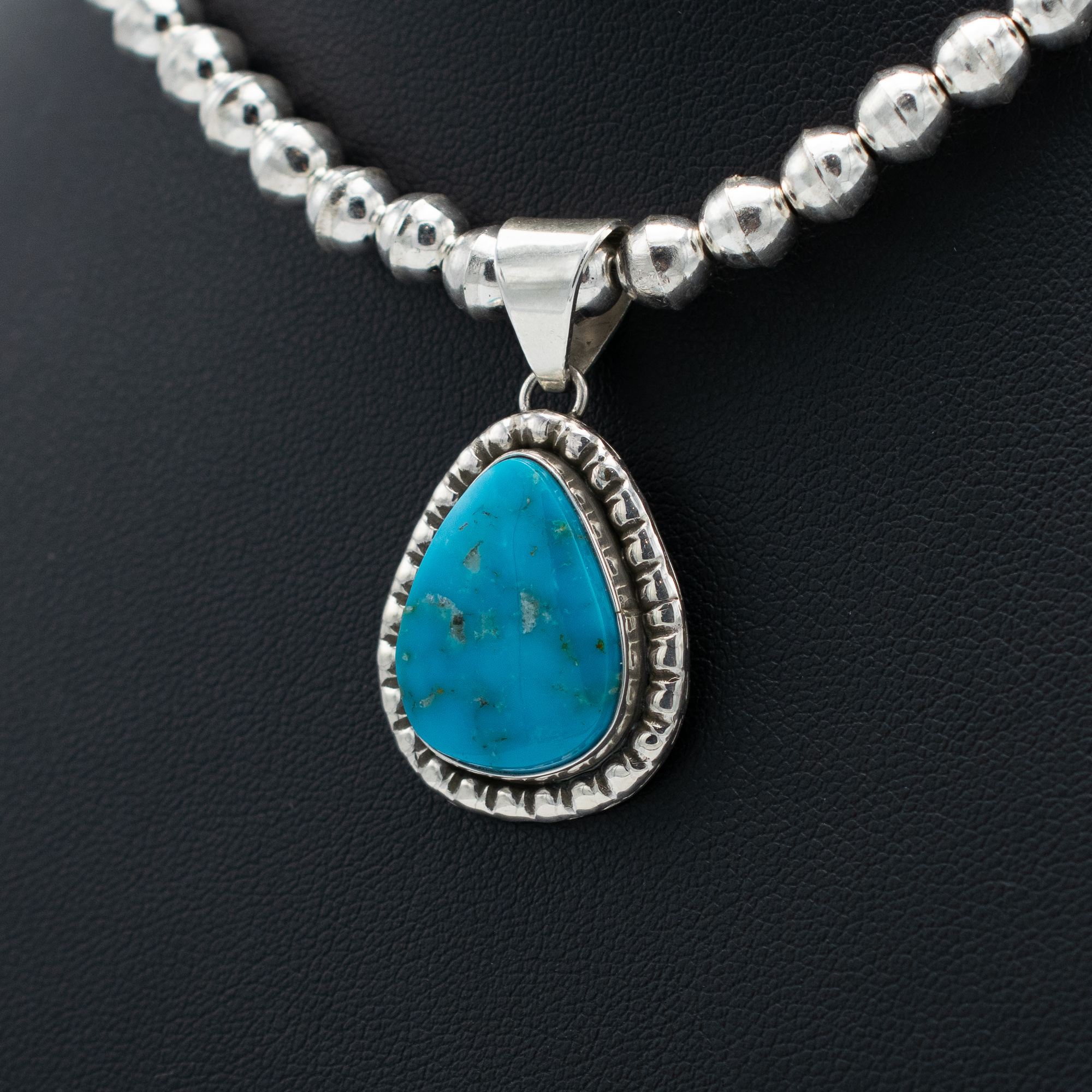 Kingman Turquoise Pendant | Silver Sun