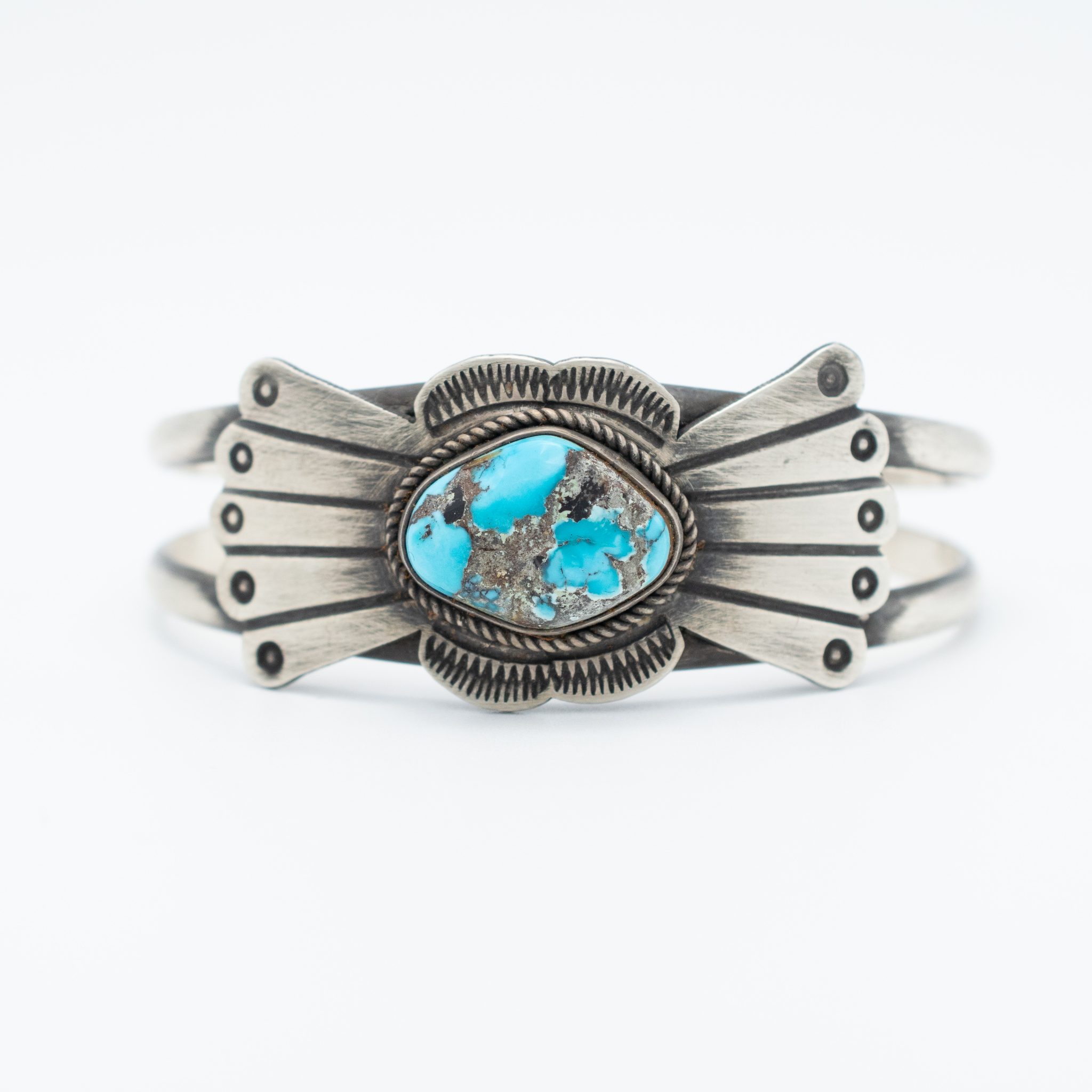 Apache Blue Turquoise Bracelet | Silver Sun