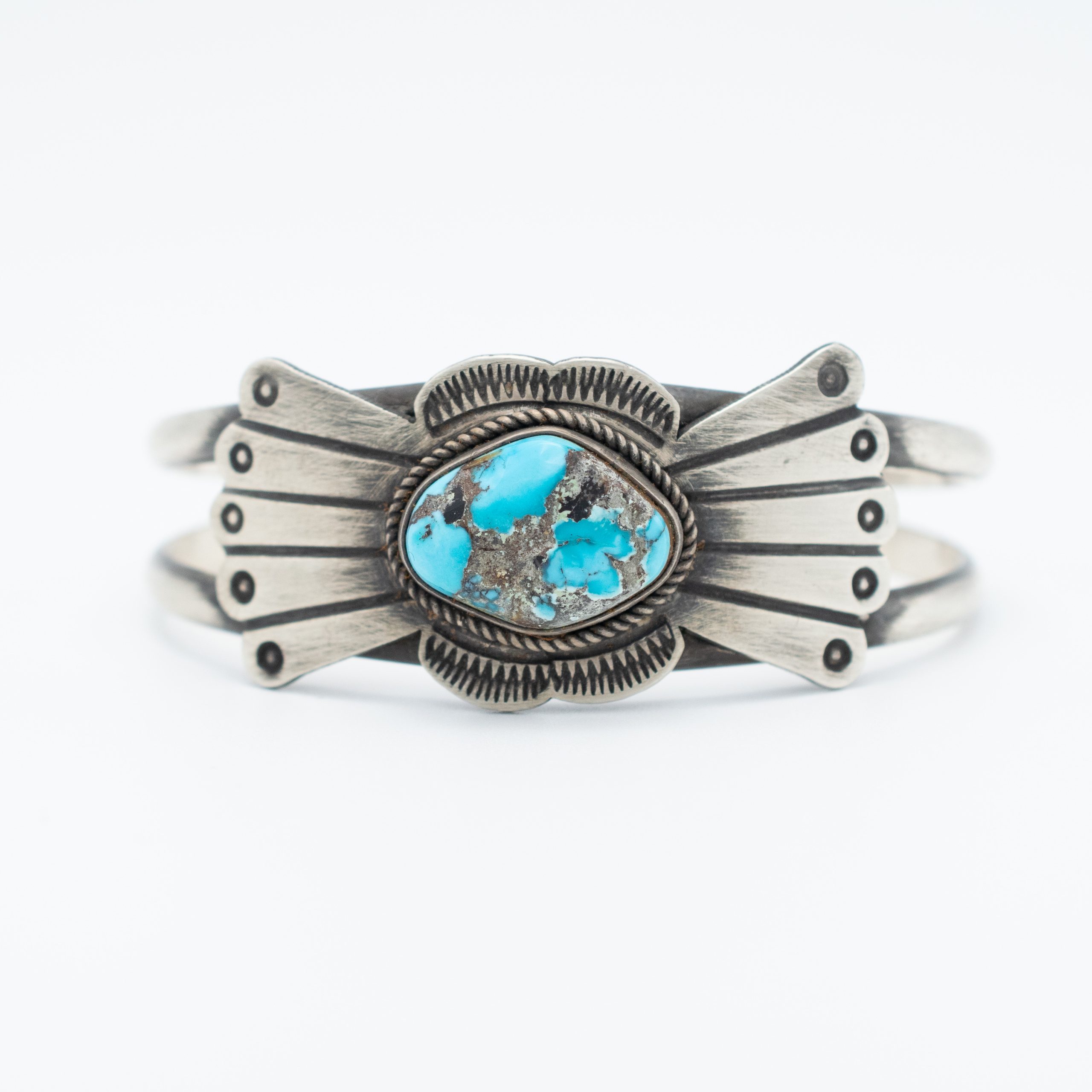 Apache Blue Turquoise Bracelet | Silver Sun