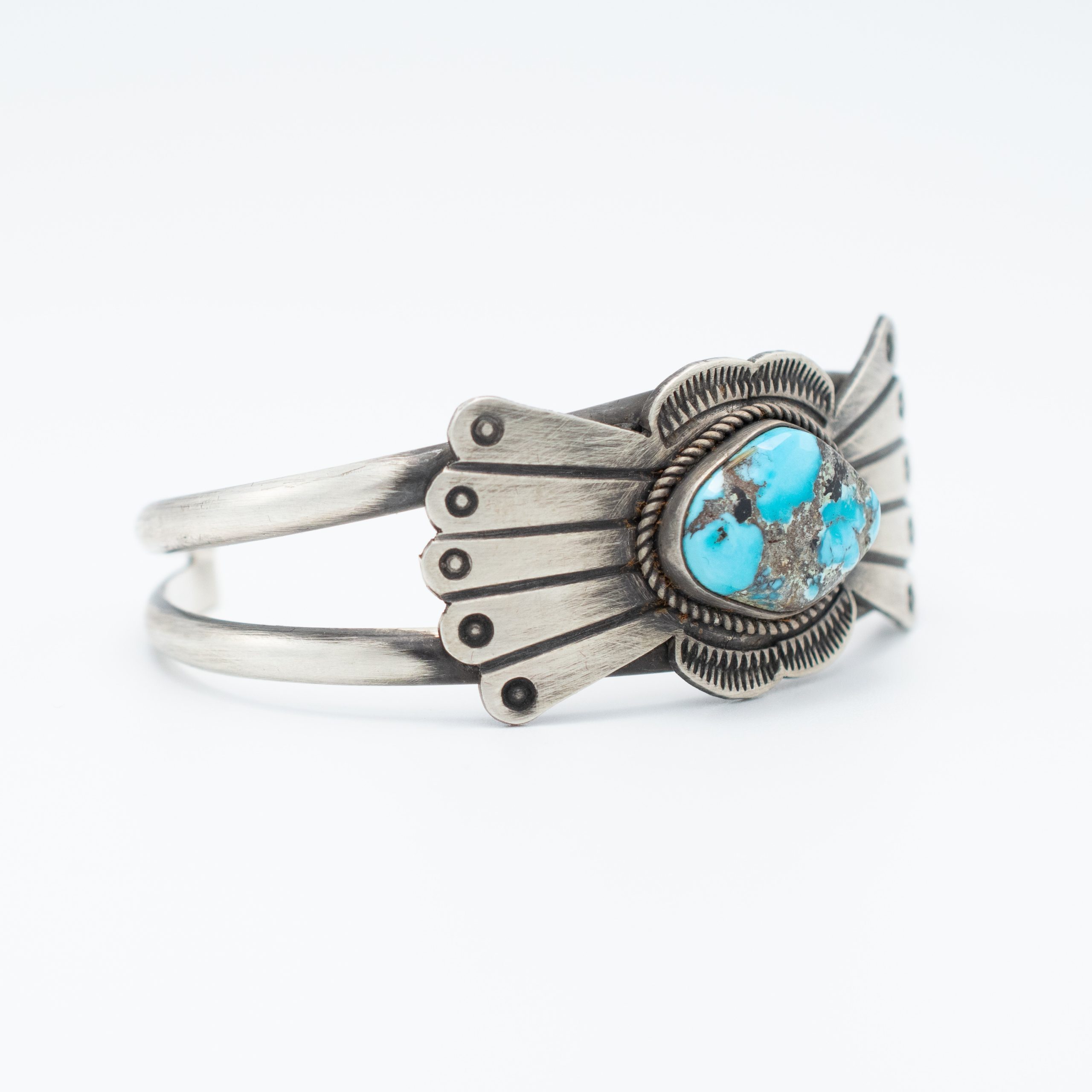 Apache Blue Turquoise Bracelet | Silver Sun