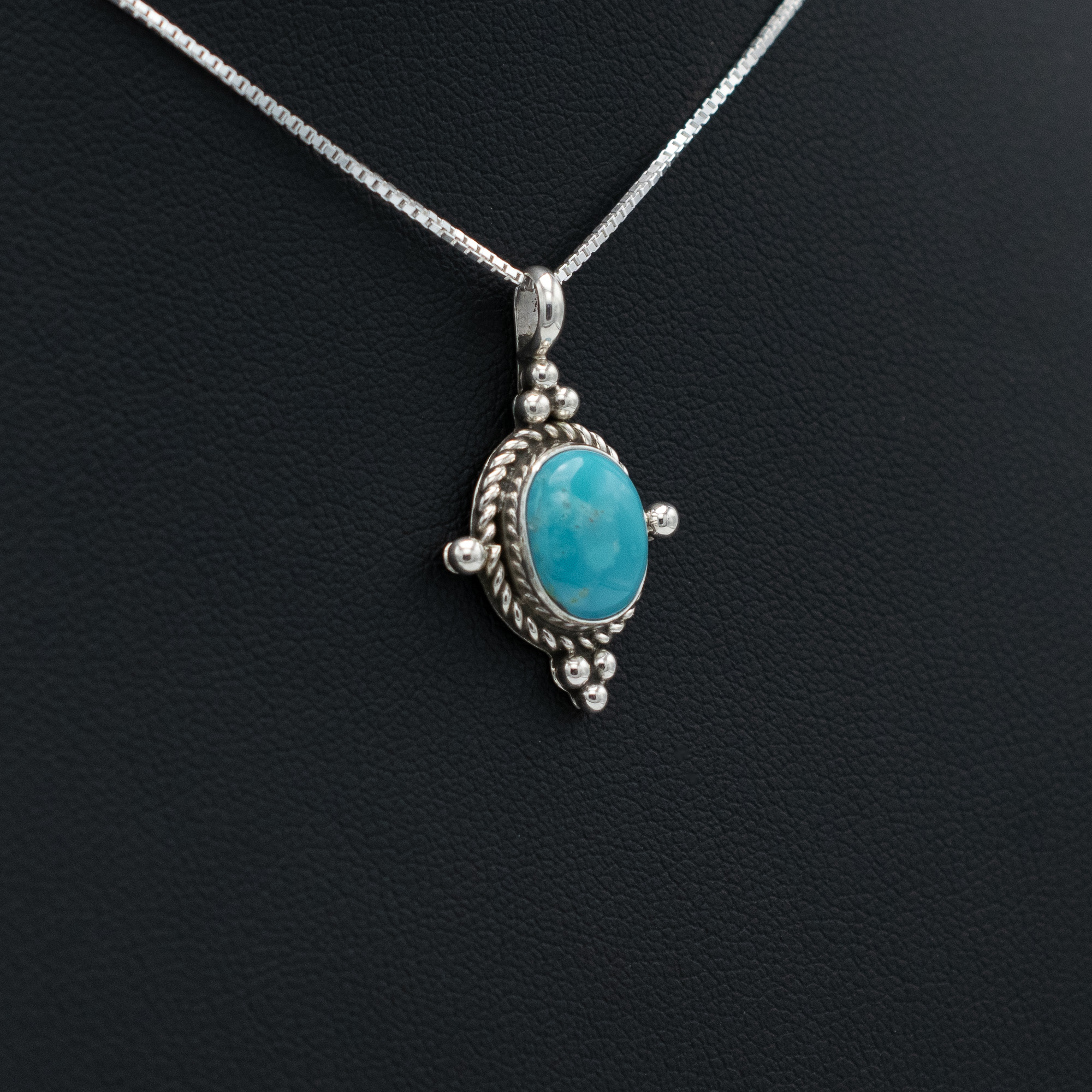 Kingman Turquoise Pendant | Silver Sun