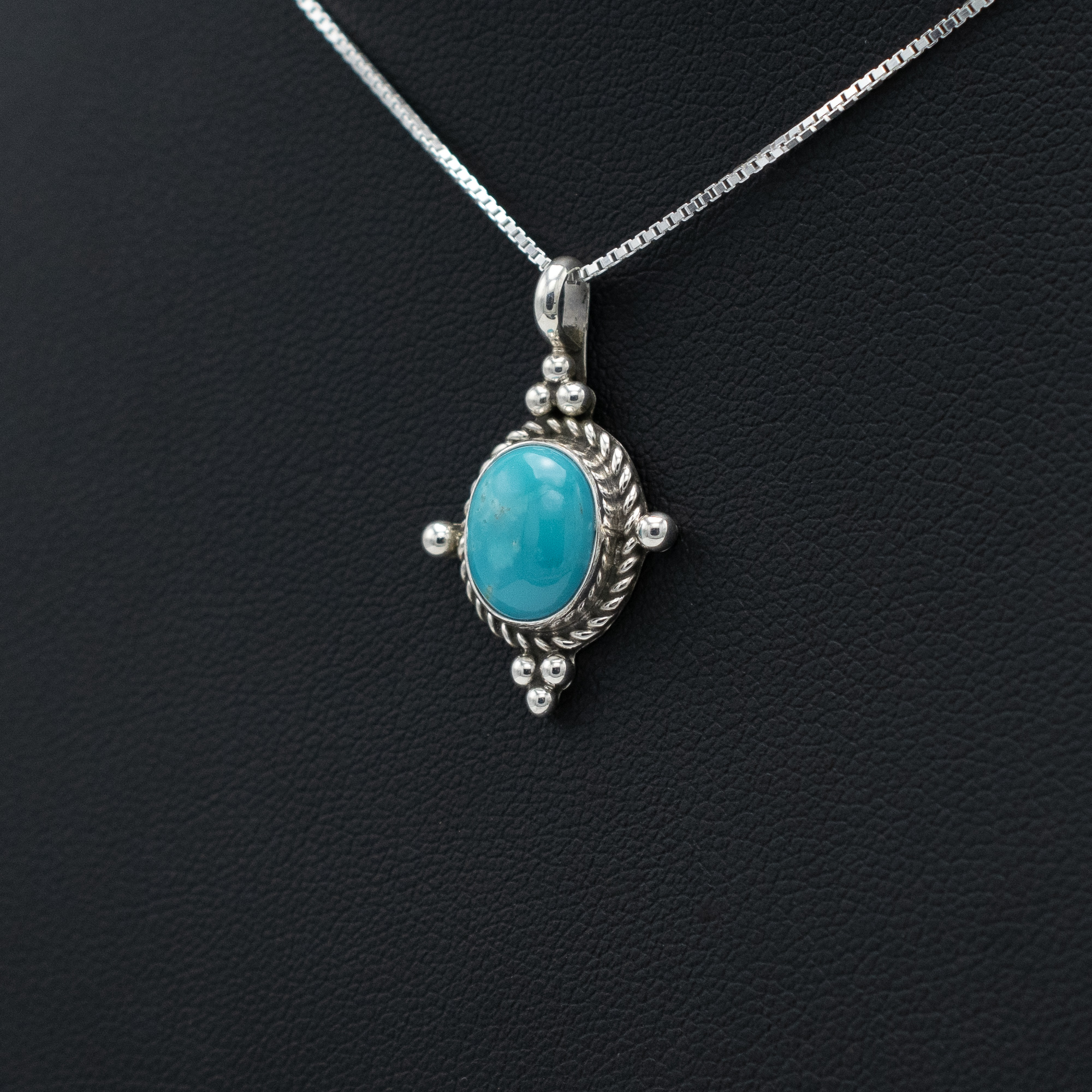 Kingman Turquoise Pendant | Silver Sun