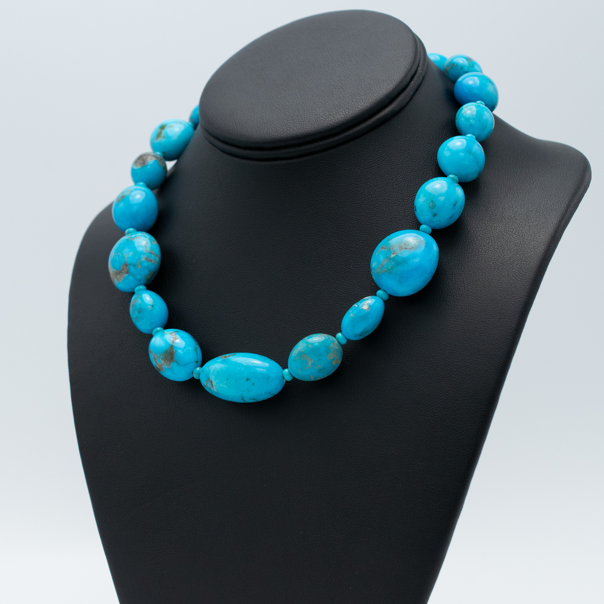 Campitos & Kingman Turquoise Bead Necklace | Silver Sun