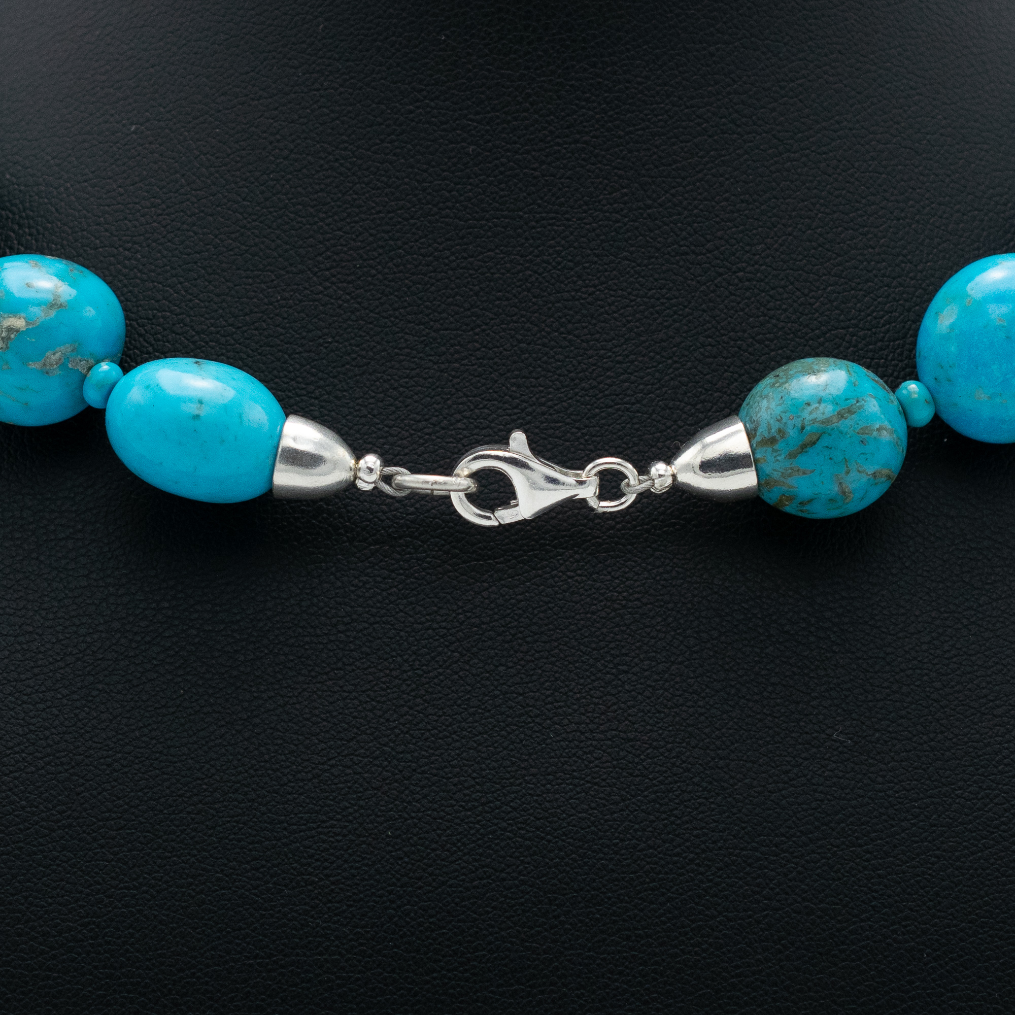 Campitos & Kingman Turquoise Bead Necklace | Silver Sun