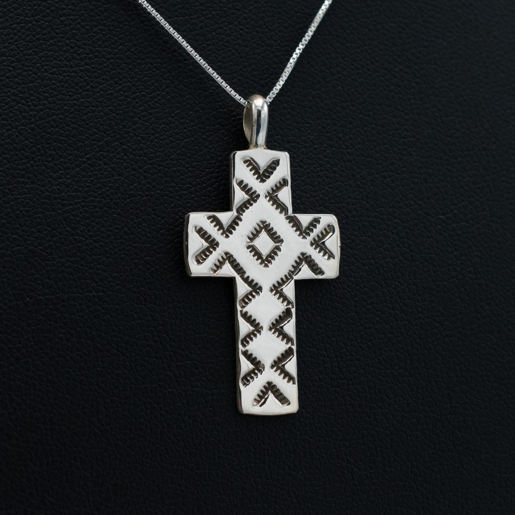Stamped Silver Cross | Silver Sun