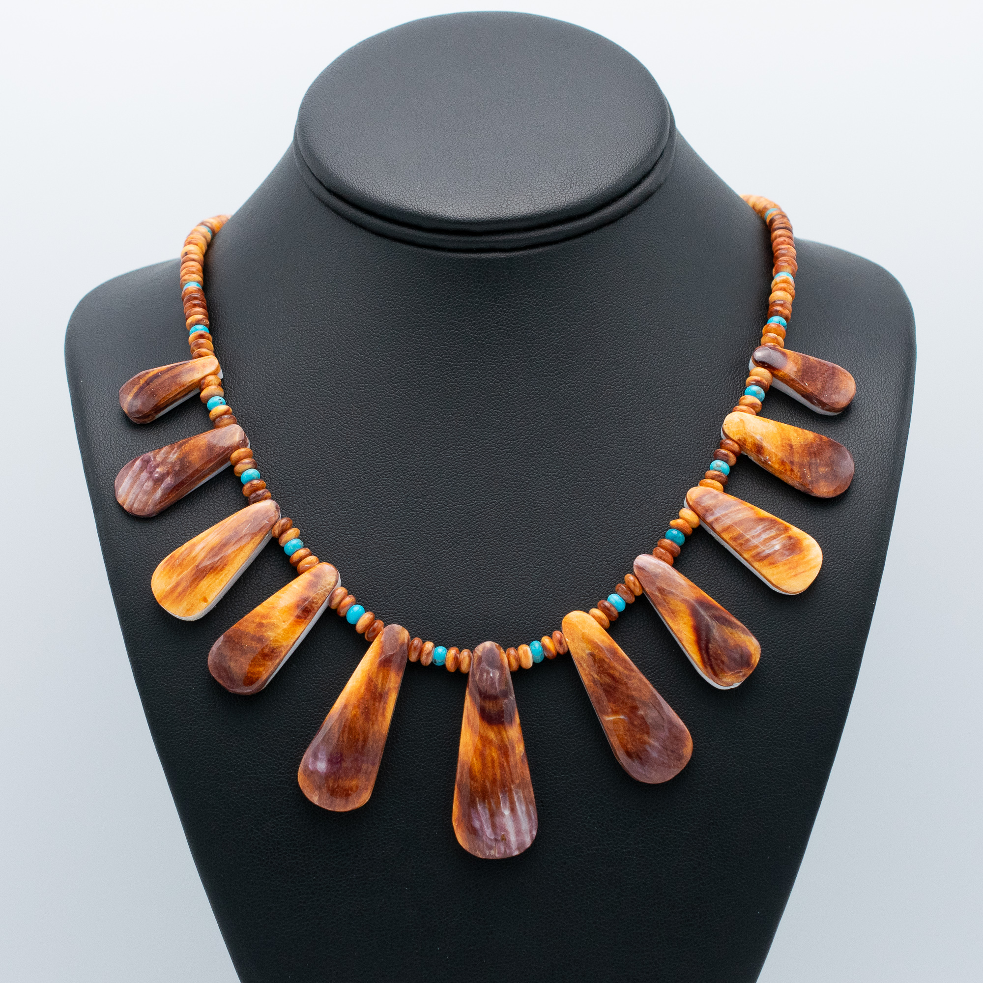 Spiny Oyster Shell Tab Necklace | Silver Sun