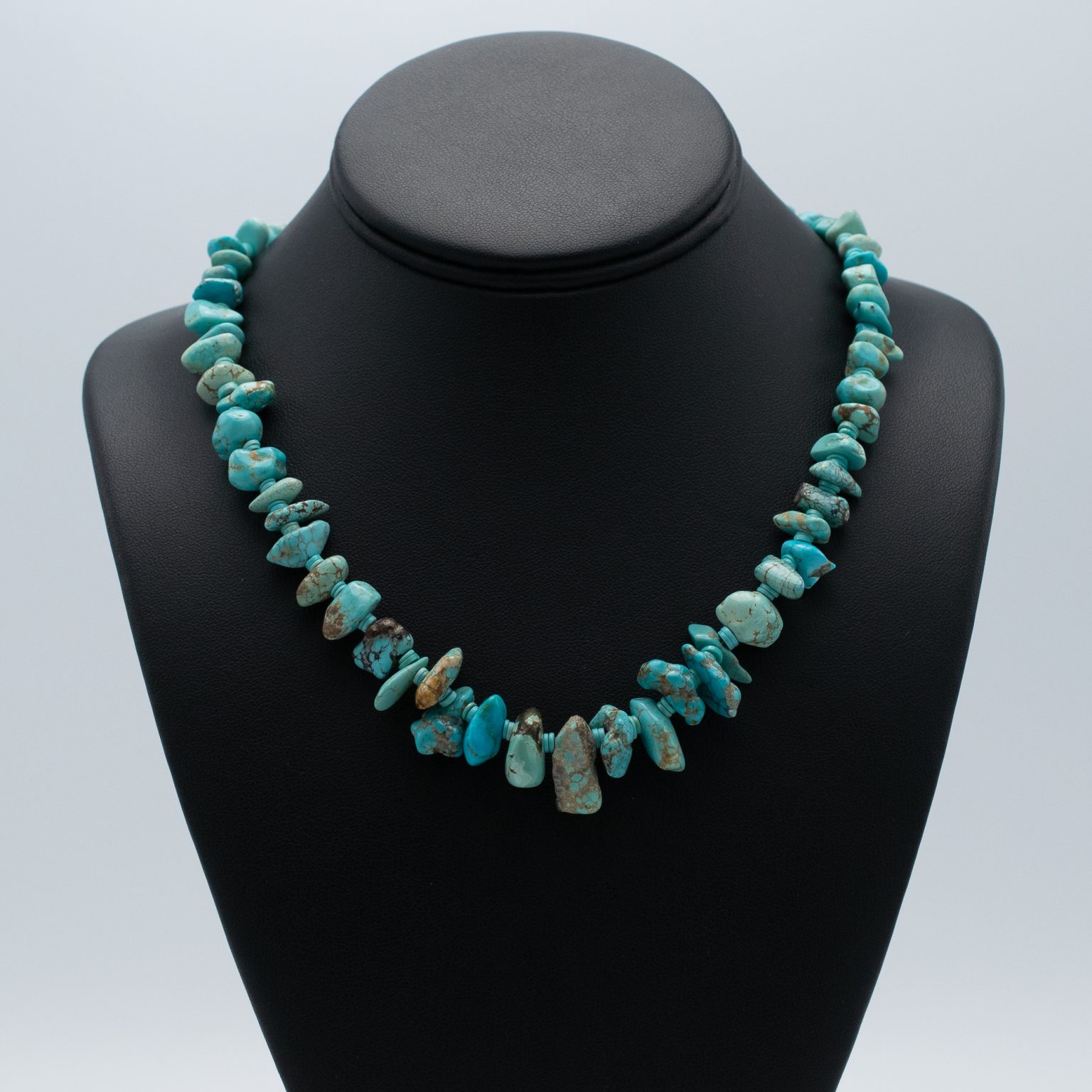 Sleeping Beauty & Number 8 Turquoise Bead Necklace | Silver Sun
